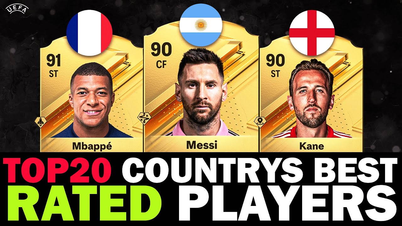 FC 24 | TOP 20 FIFA COUNTRY'S BEST RATED PLAYERS! 🤯🗺️ ft. Mbappe, Messi ...