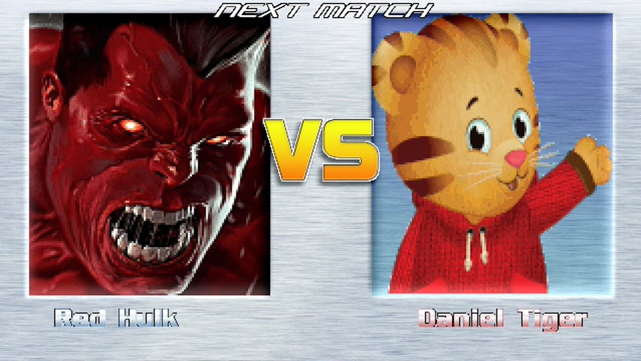 M.U.G.E.N BATTLES | Red Hulk vs Daniel Tiger | Marvel Comics vs Daniel Tiger's Neighborhood ...