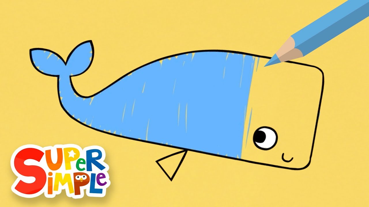 Drawing And Colouring A Whale | + More Drawing For Kids | Watch & Learn ...