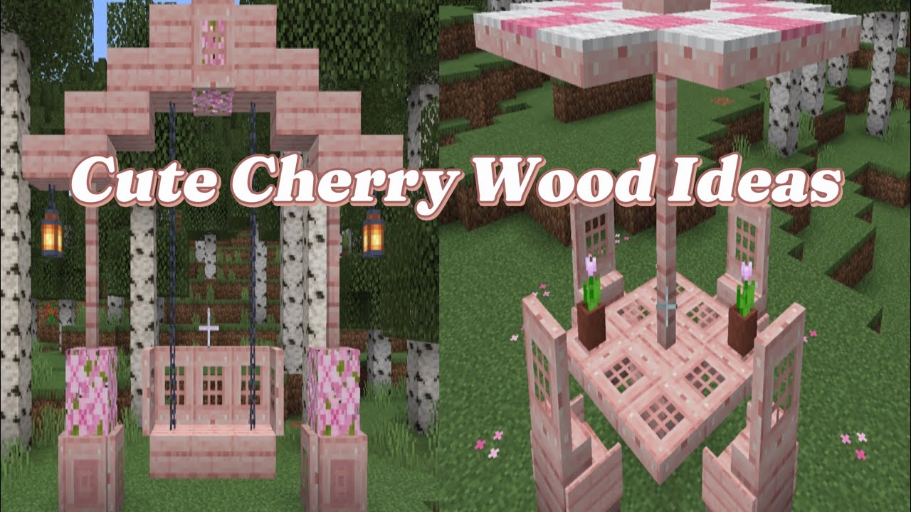 Minecraft Cherry Swing and Table Ideas! - YouTube