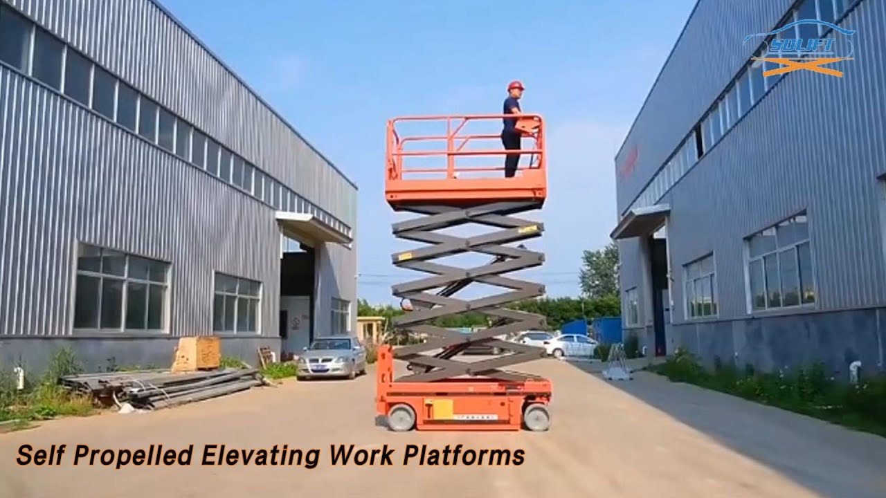 Electric Self Propelled Elevating Work Platforms Scissor Lifts Hydraulic For Aerial - YouTube