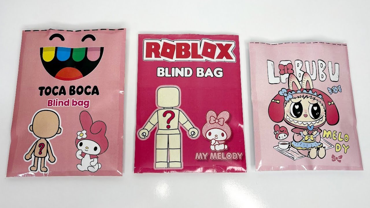 Unboxing Sanrio Roblox and Toca boca and Labubu Outfits Blind Bag | My ...