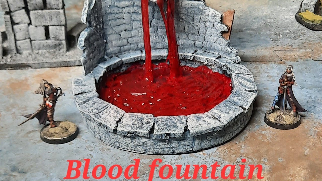 Blood fountain diy gaming terrain for tabletop games - YouTube