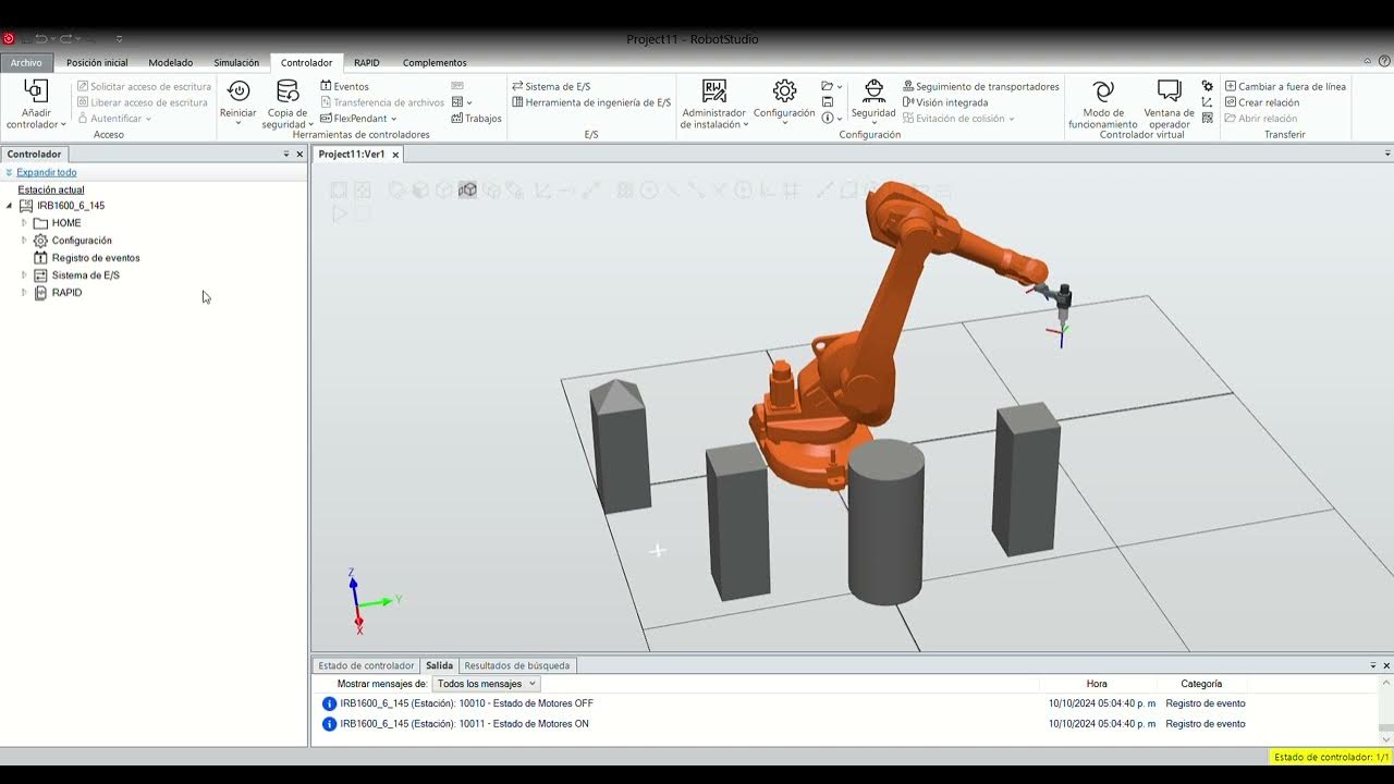 Segunda Estación en RobotStudio - Virtual FlexPendant. - YouTube