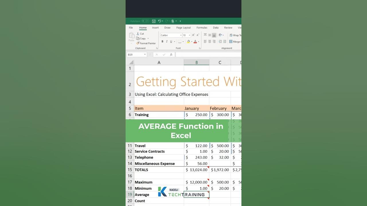 AVERAGE Function in Excel #exceltips #kacelitutorials - YouTube