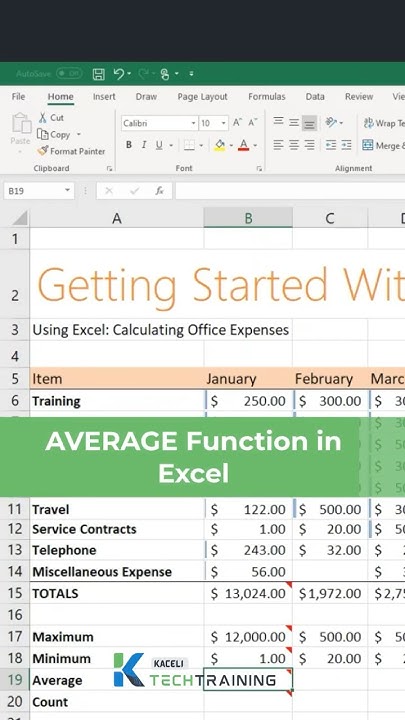 AVERAGE Function in Excel #exceltips #kacelitutorials - YouTube