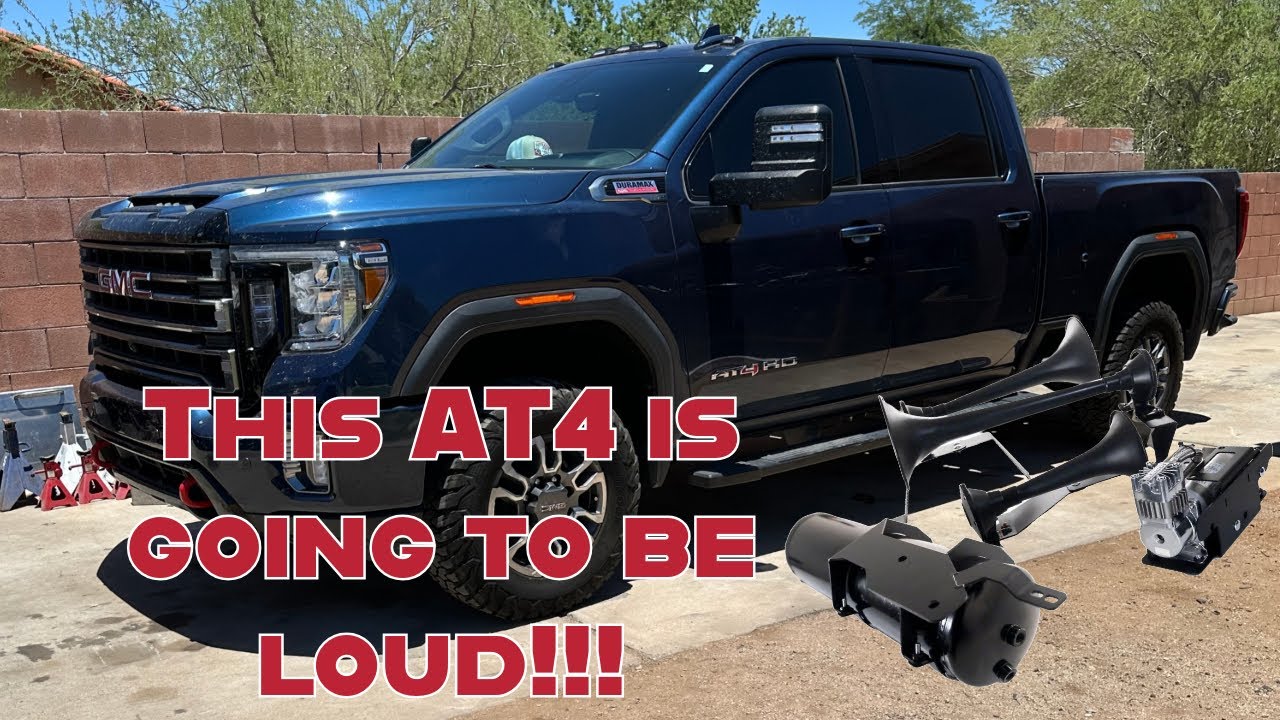 Installing Onboard Air and Train Horns on This GMC Sierra 3500HD AT4 ...