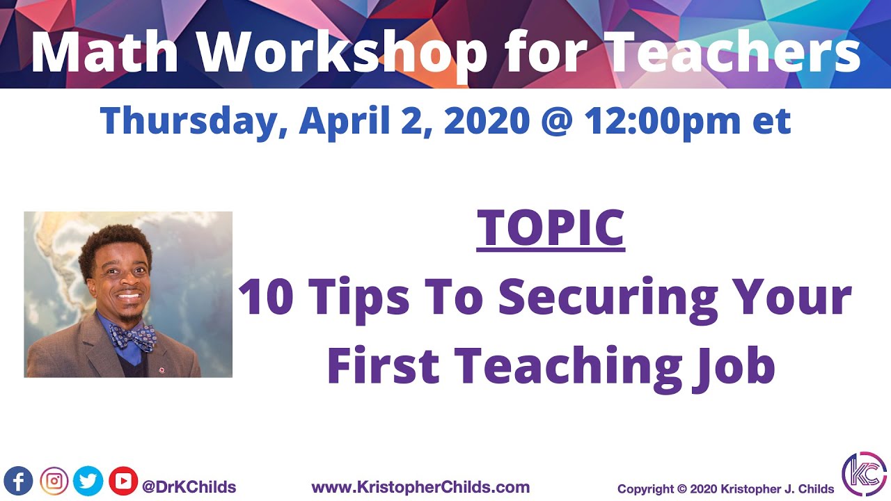 10 Tips To Securing Your First Teaching Job 4.2.2020 - YouTube