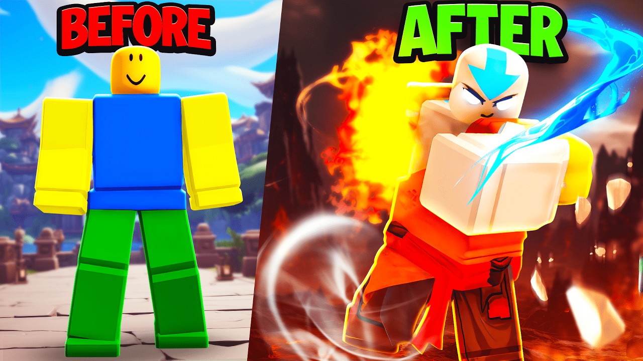 Going From Noob To AVATAR AANG in Roblox Anime - YouTube