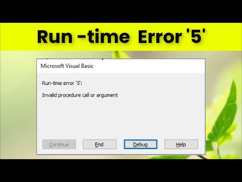 EXCEL VBA - Microsoft Visual Basic -Run Time Error 5 - Invalid Procedure Call or Argument
