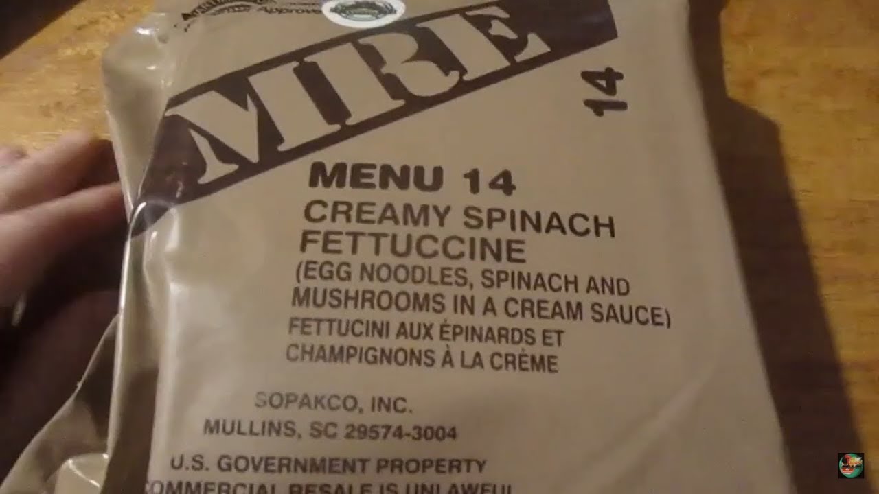 MRE Menu 14 Creamy Spinach Fettuccini @ForeignMRE #mre #menu14 # ...