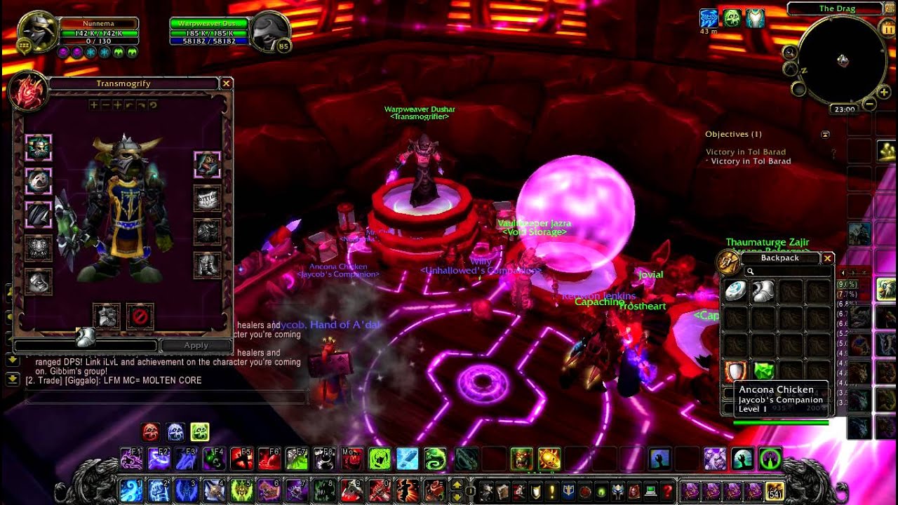 wow how to transmorg youre gear horde orgrimmar - YouTube