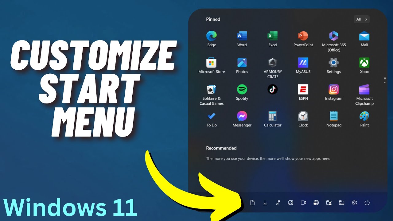 How To Customize Start Menu On Windows 11 Youtube
