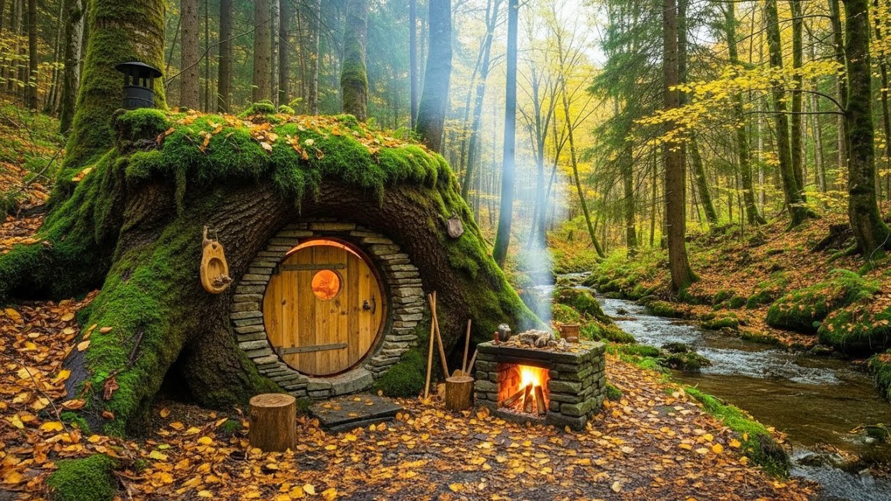 22 Days Alone in the Rainforest – Built a Hidden Camp Under a Fallen ...