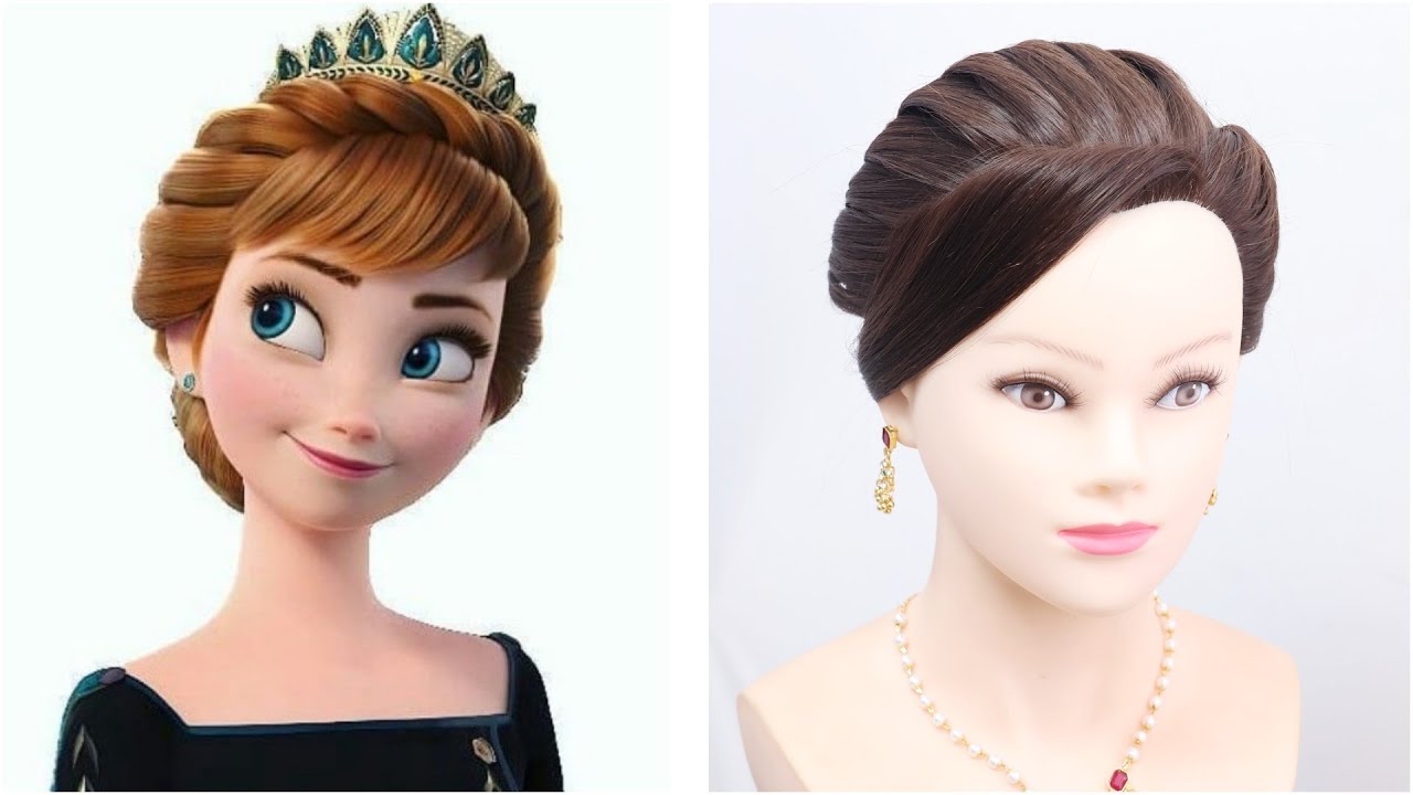 Princess Anna hairstyle | Beautiful Bun hairstyle For Wedding ...