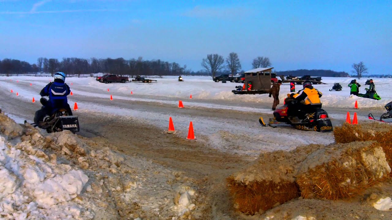 Snowmobile Drag Races near Greenville Ohio on 2/9/2014 - YouTube