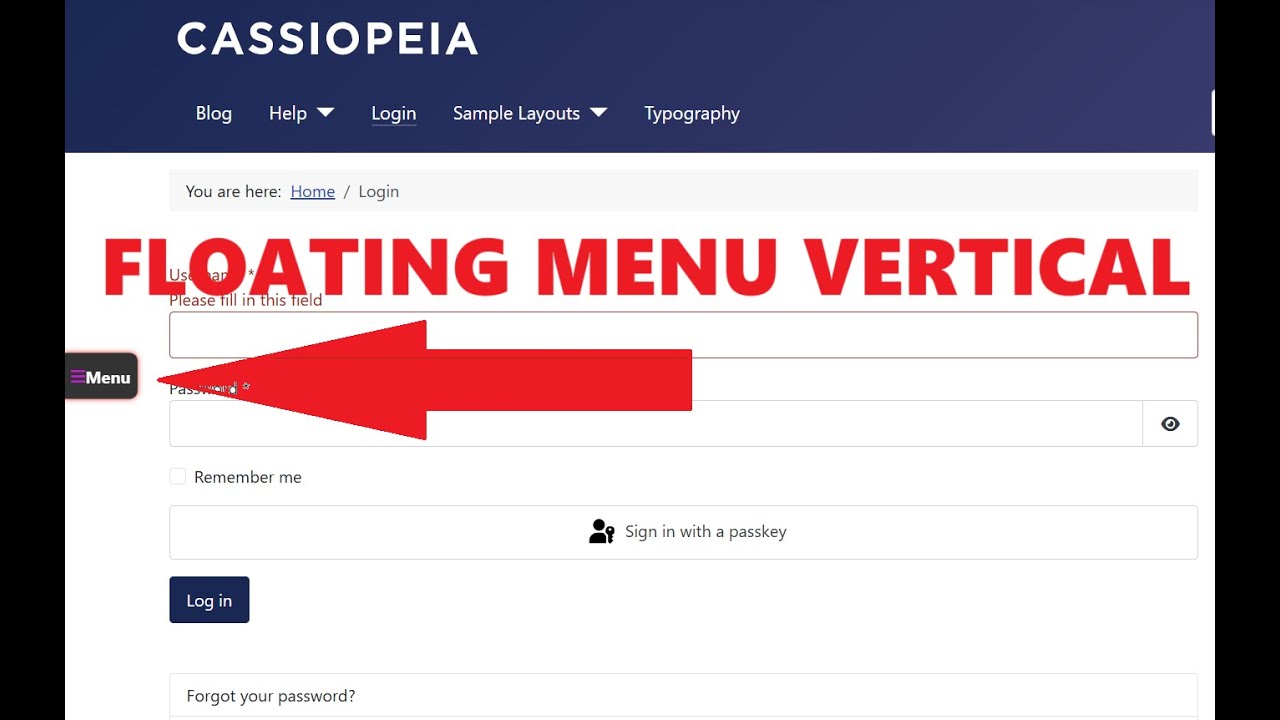 Joomla Vertical floating Menu tutorial - YouTube