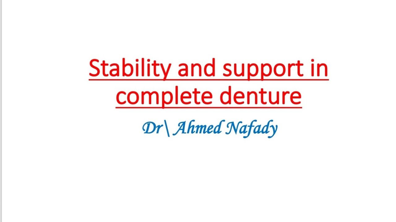 Stability and support in complete denture - YouTube