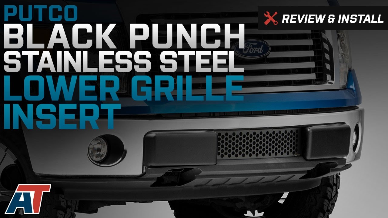 2011-2014 F150 Putco Black Punch Stainless Steel Lower Grille Insert ...