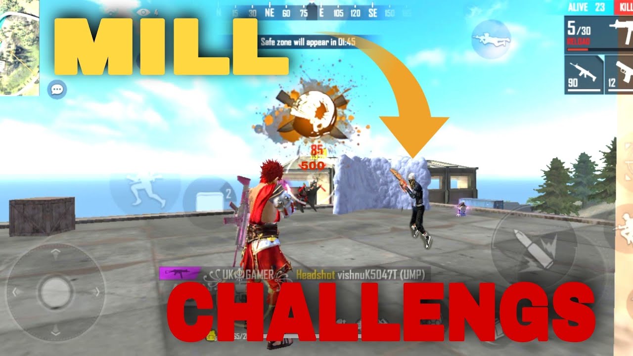 Mill Challenges free fire || mill KiNG Gaming kills Gamer || Ranked ...