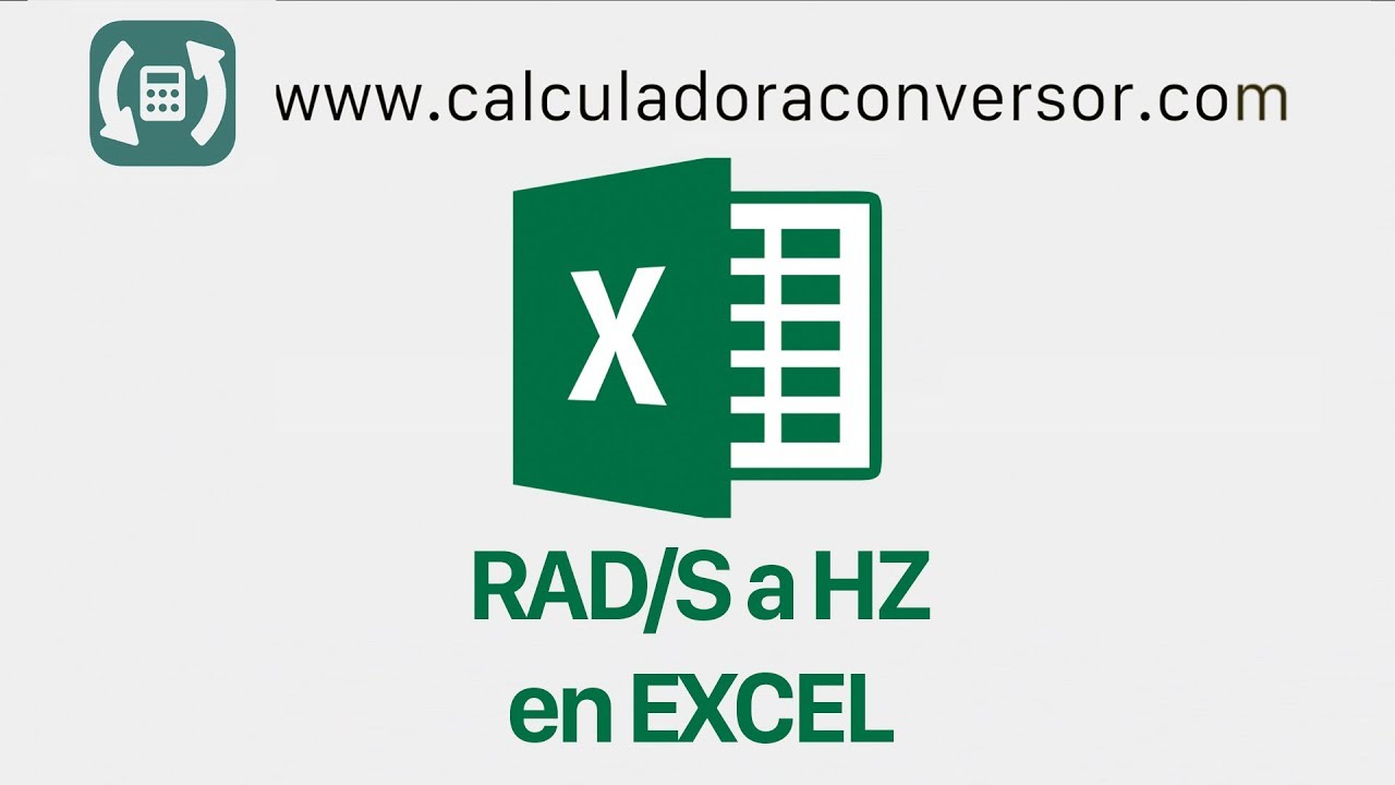 Radianes por segundo a hercios en EXCEL | Rad/s a hz - YouTube