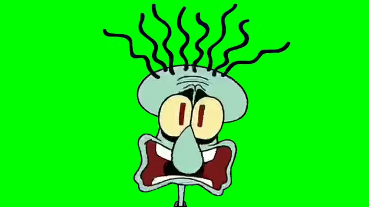 Squidward Screaming Greenscreen - Spongebob Greenscreen - YouTube
