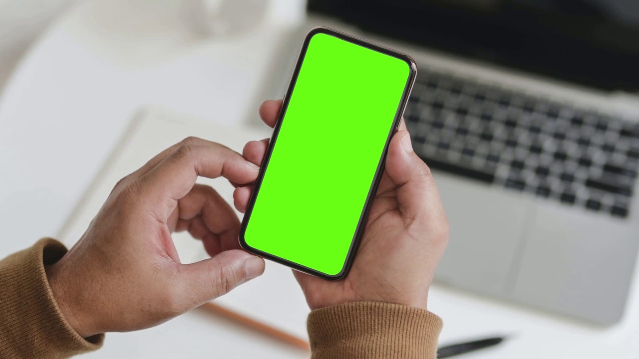 I phone on hands Display green screen vfx footage - YouTube