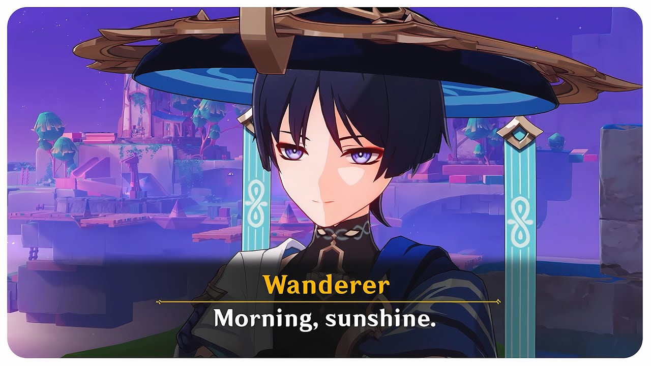 Wanderer Says "Morning Sunshine" to Traveler | Genshin Impact - YouTube