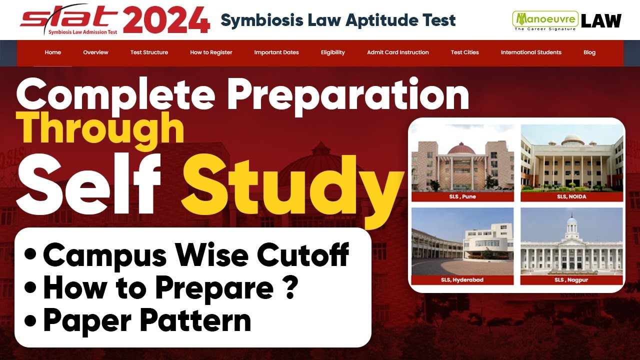 SLAT(Symbiosis)2024 - Complete Preparation Through Self Study |Campus ...
