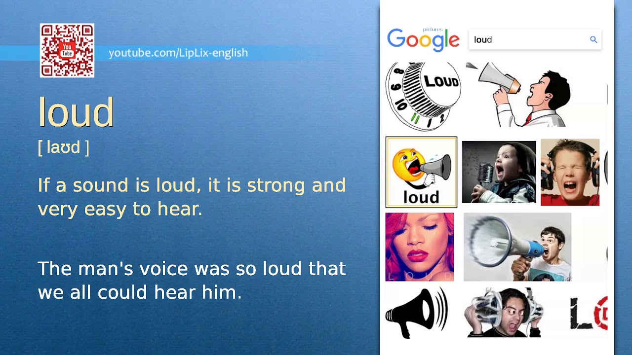 Loud : A2 level english vocabulary lesson, www.LipLix.com - YouTube