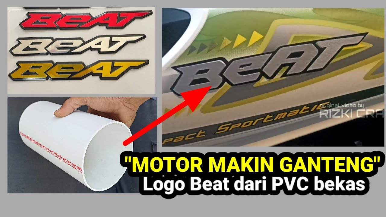 Ide membuat emblem/logo timbul motor beat dari pvc bekas. - YouTube
