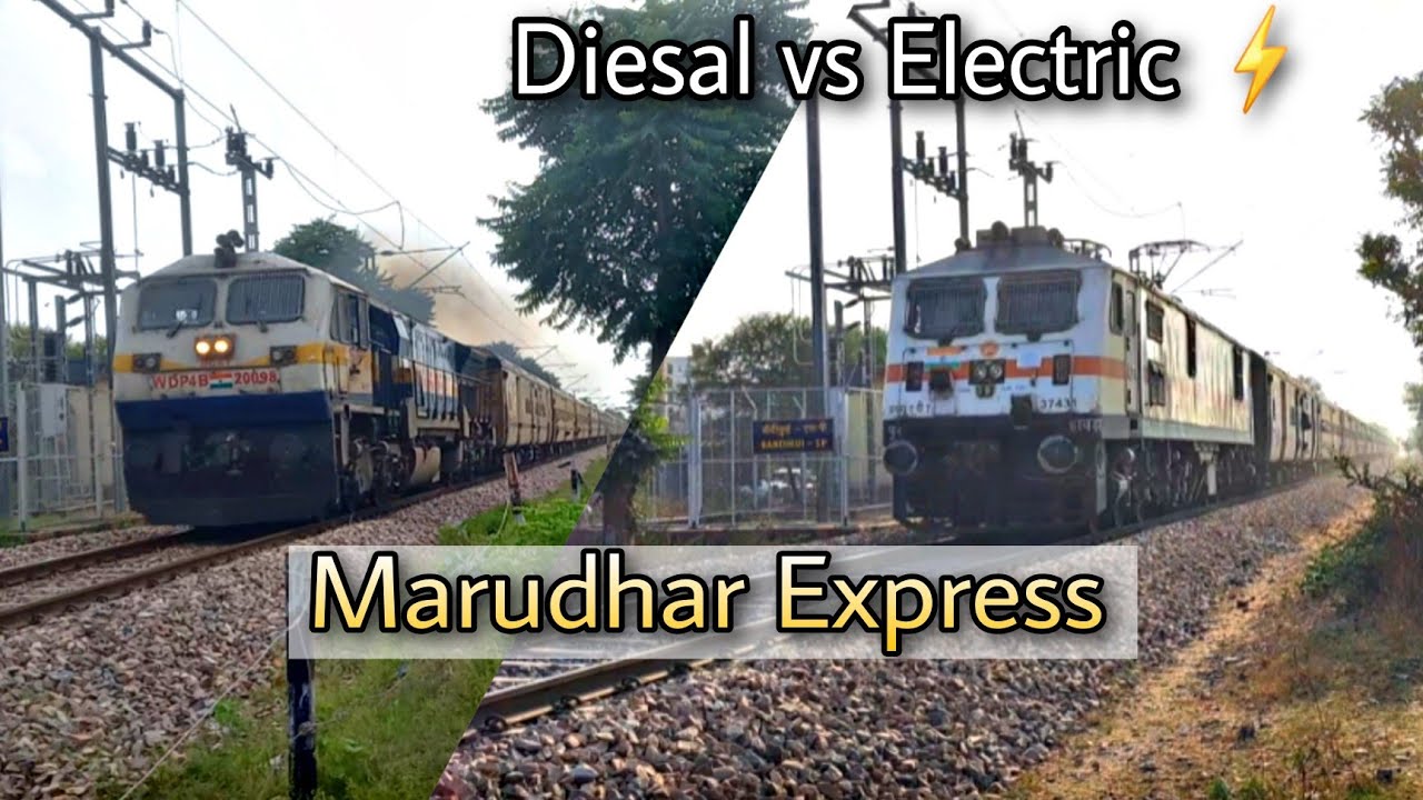 Marudhar Exp with Howrah WAP7 🔥 - New Year Special - Diesal vs Electric ...