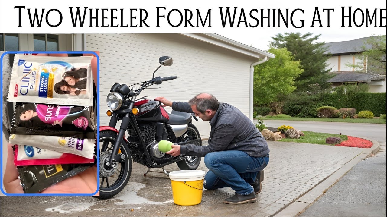 two wheeler wash with low cost at home || bike service at home with low ...