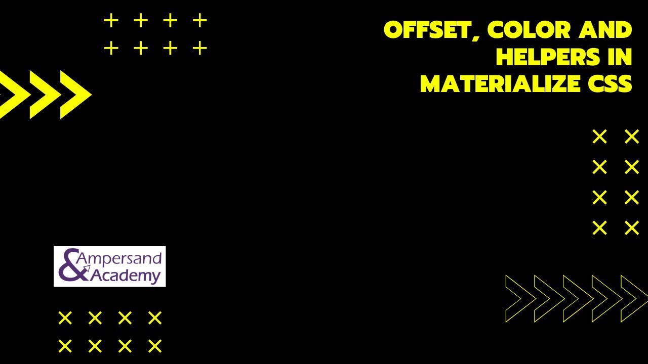 Offsets, Colors and Helpers in Materialize CSS - YouTube