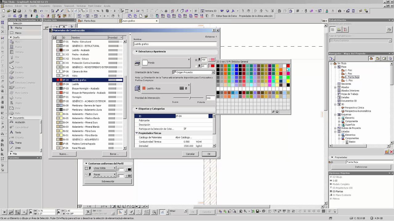 Learning Archicad Tutorial 7 Representación Gráfica de Muros - YouTube