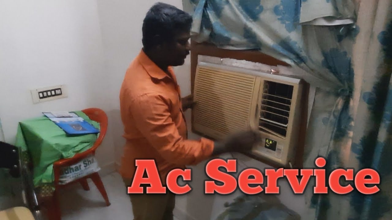 Window ac service at home|how to service window Air conditioner|JS ...