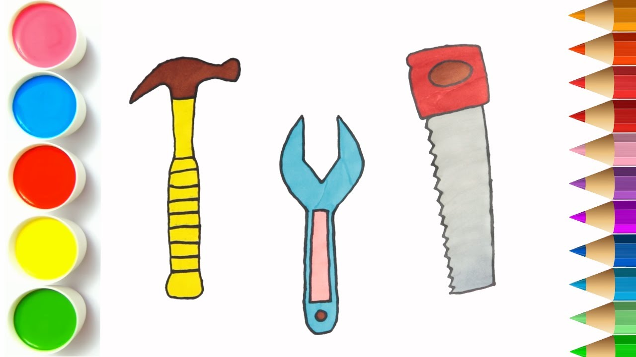 How to draw Mechanical Tools | Drawing and Coloring Mechanical Tools ...
