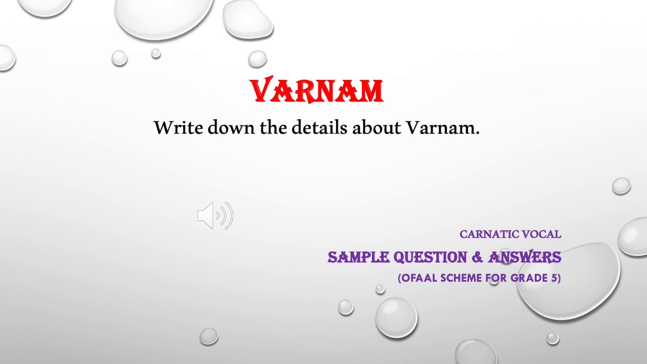 வர்ணம் - Classification of Varnam is important to learn! - YouTube