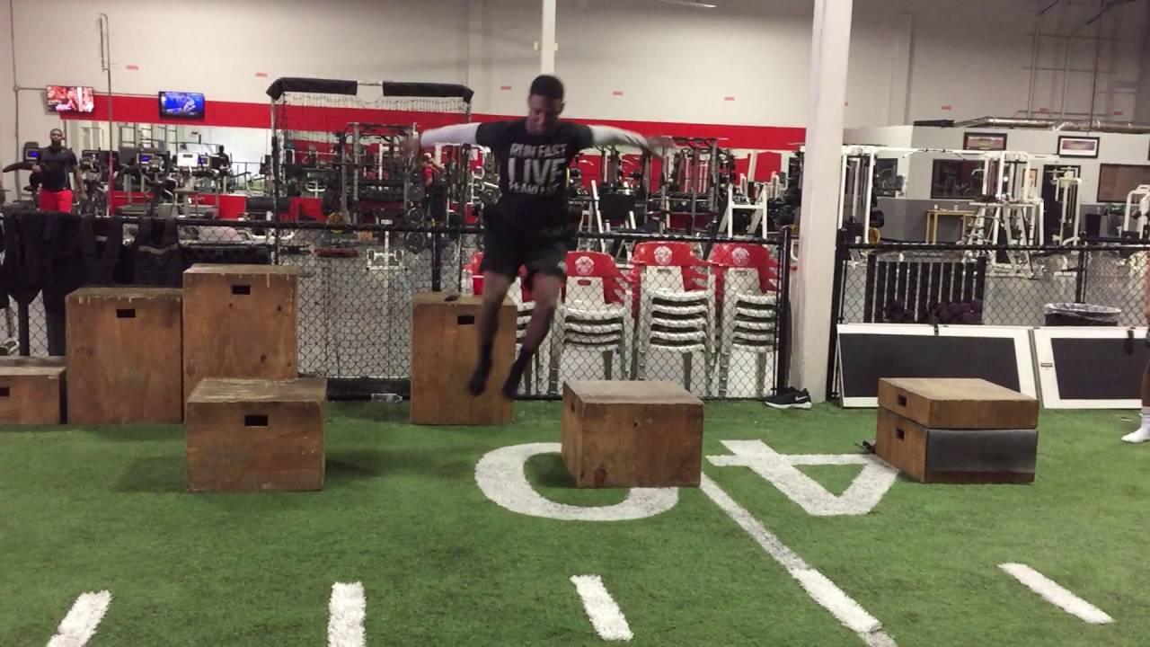 NFL Training: Lateral Box Jump Plyometric Series - YouTube