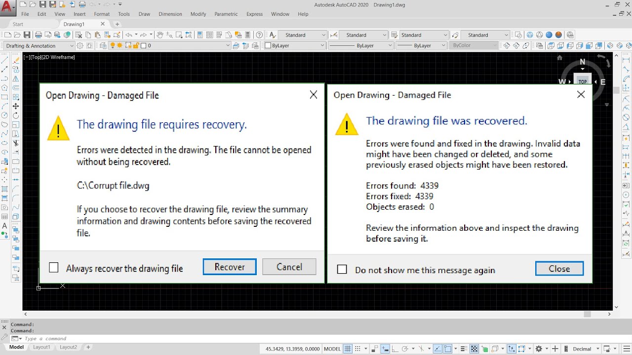 Recover AutoCAD file - YouTube