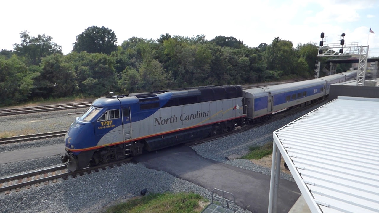 Amtrak Piedmont 77 departs from Brand New Raleigh Union Station. - YouTube