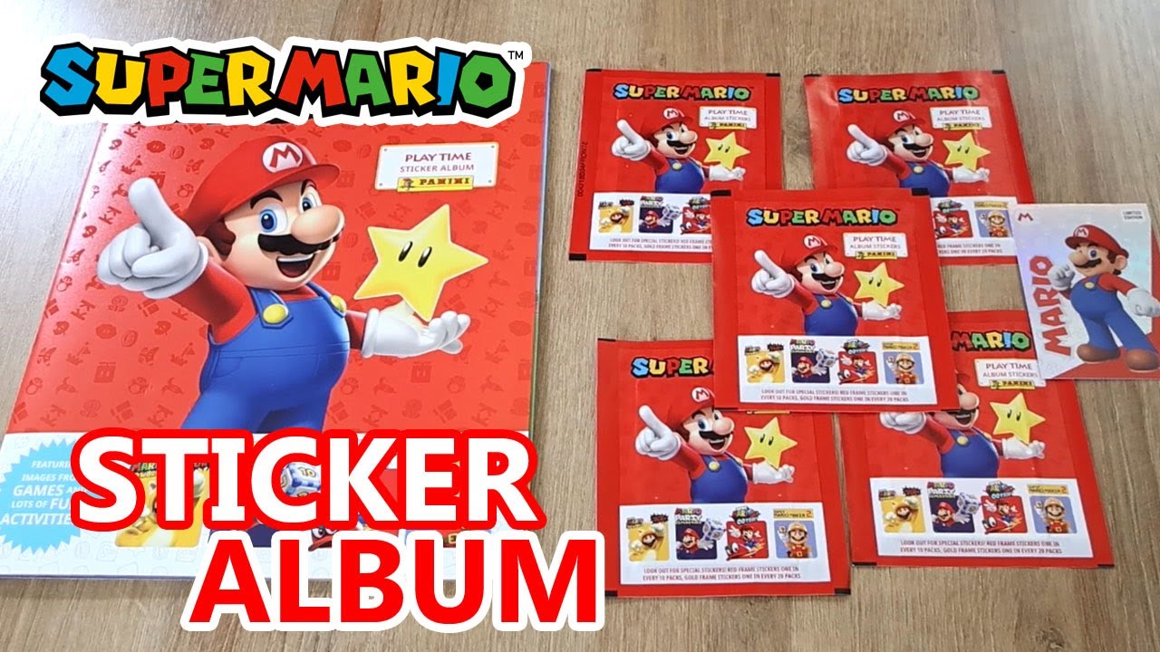 Super Mario Sticker Album Starter Pack with 31 Stickers & Limited ...