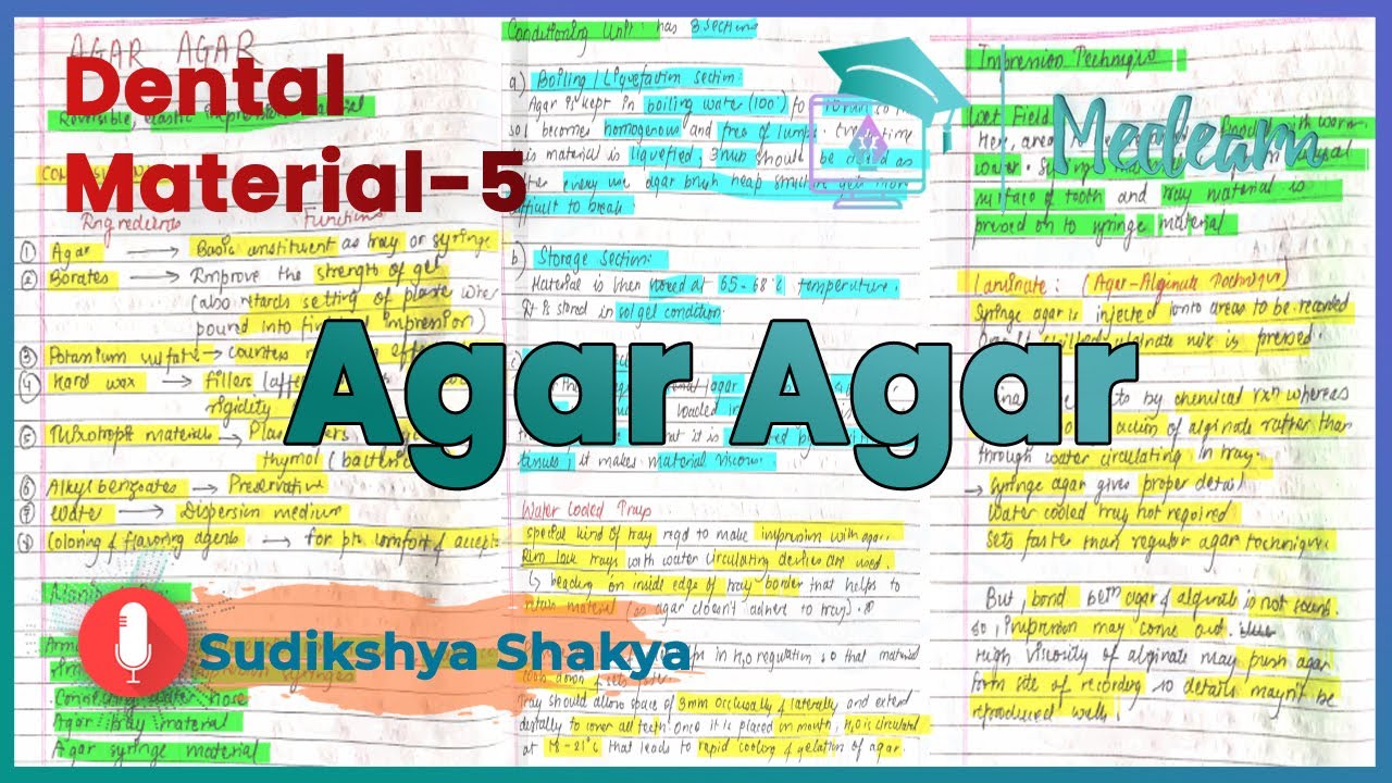 Dental materials-5: AGAR AGAR | Comp., Manipln, Uses, Adv Disadv ...