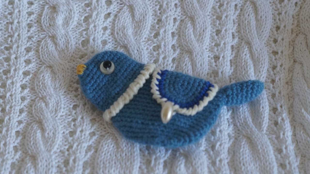 How To Crochet A Pretty Blue Bird Brooch - DIY Crafts Tutorial ...