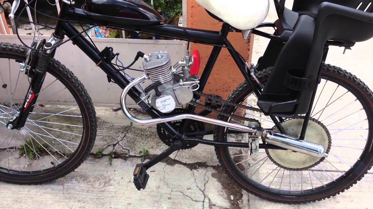 Bicimoto 80cc Clutch centrifugo y arrancador - YouTube