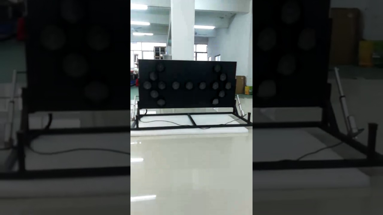 Folding LED arrow board light - YouTube