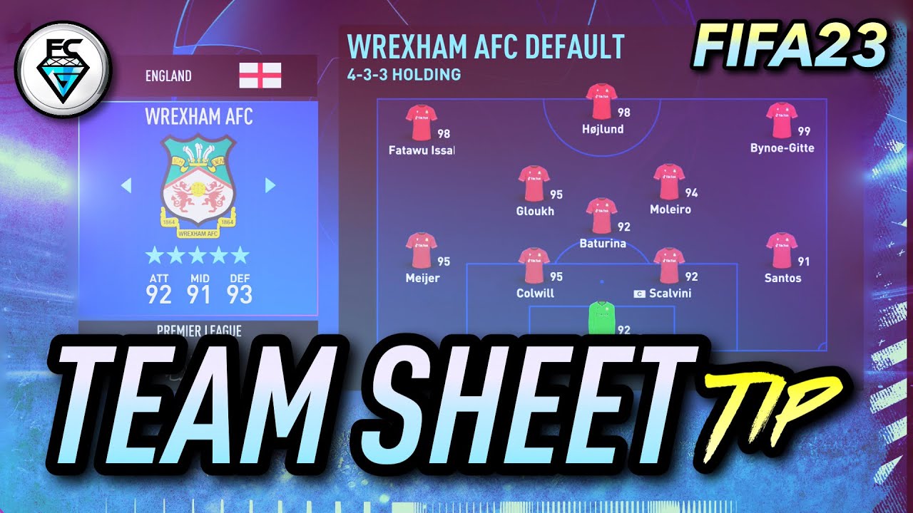 FIFA 23: TEAM SHEET TIPS - YouTube