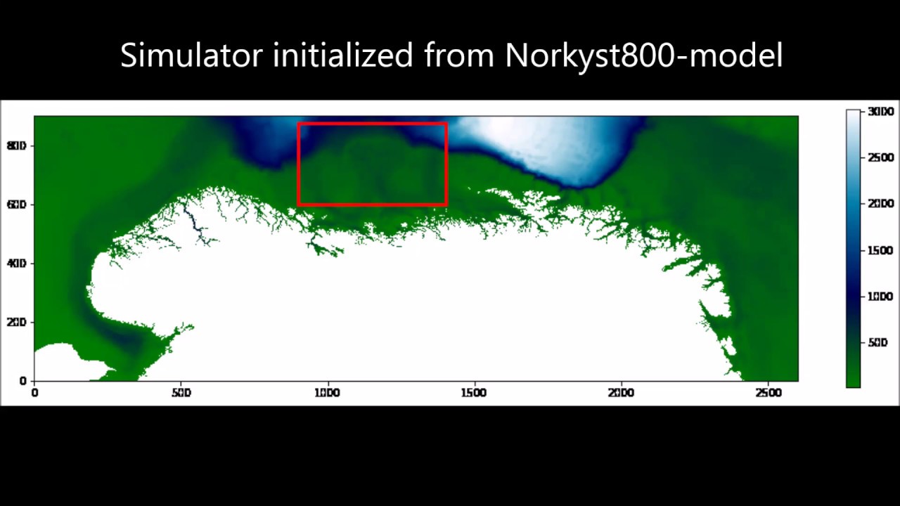 2D Simulation of the North sea based on data from Norkyst800 - YouTube