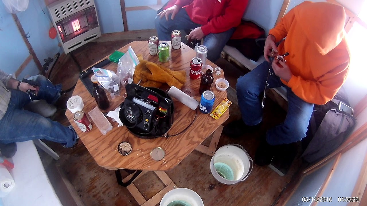 Ice Fishing On Chute Pond - YouTube