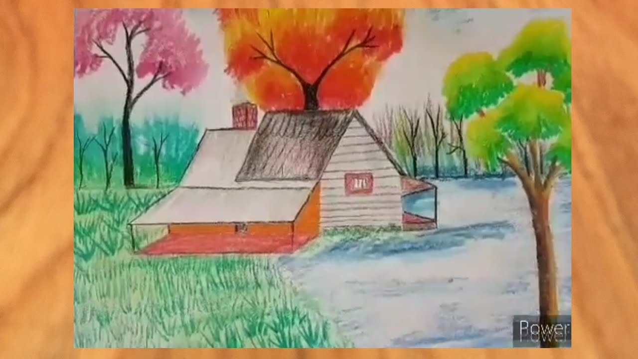 A Beautiful House Painting With Oil Pastel - YouTube